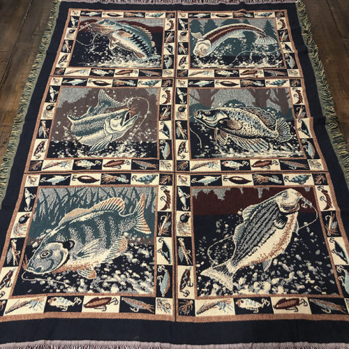 Goodwin Weavers Cotton Blanket Fishing Bite MINT グッドウィン ウェーバーズ コットン ...