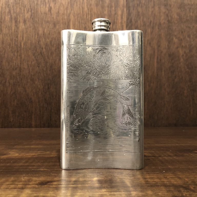Orvis Flask Skittle Jumping Trout Fisherman Made by Sheffield 8oz ...