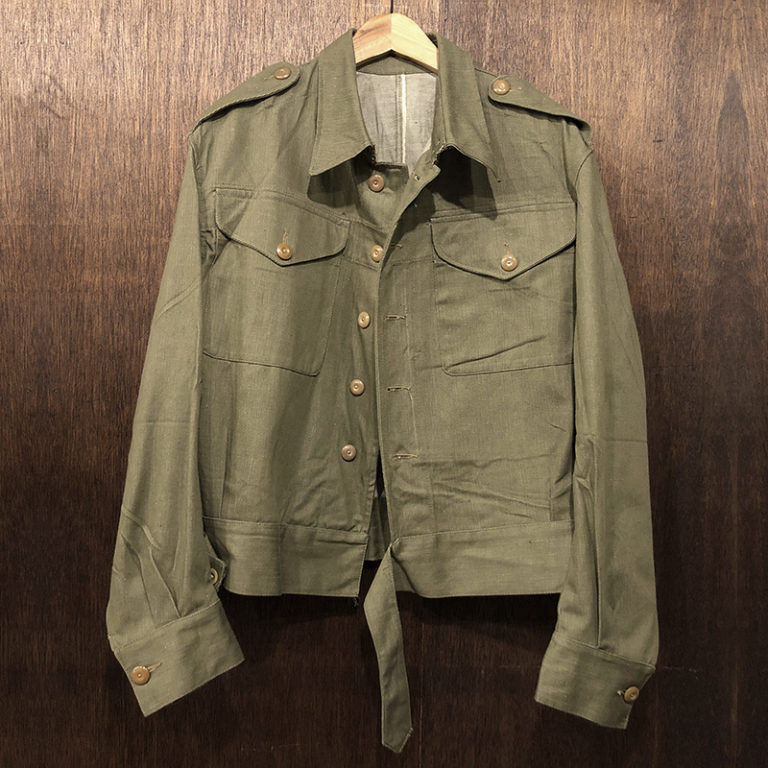 British Army Green Denim Overalls Blouse Jacket Size6 Deadstock イギリス軍 ...