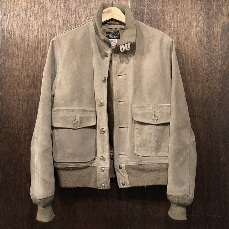 Schott A-1 Flight Jacket Suede Leather Sand 40 Made in USA ショット タイプA1 ...