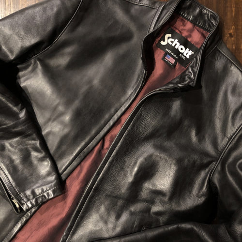Schott Cafe Racer Type Single Riders Leather Jacket Black Old Rare ...