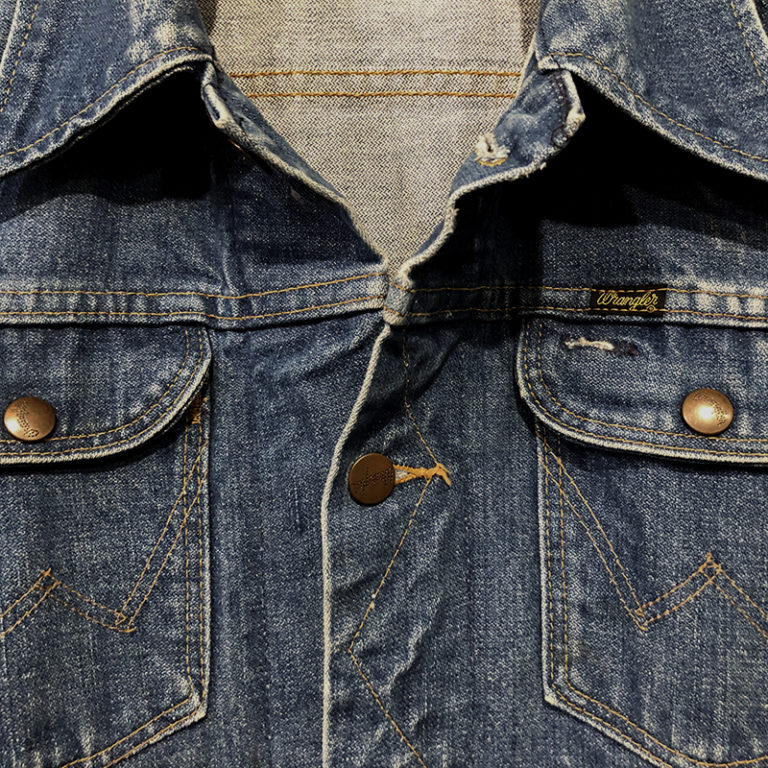 Wrangler 124MJ Broken Twill 4 Pocket Front Button Vintage Denim Jacket ...